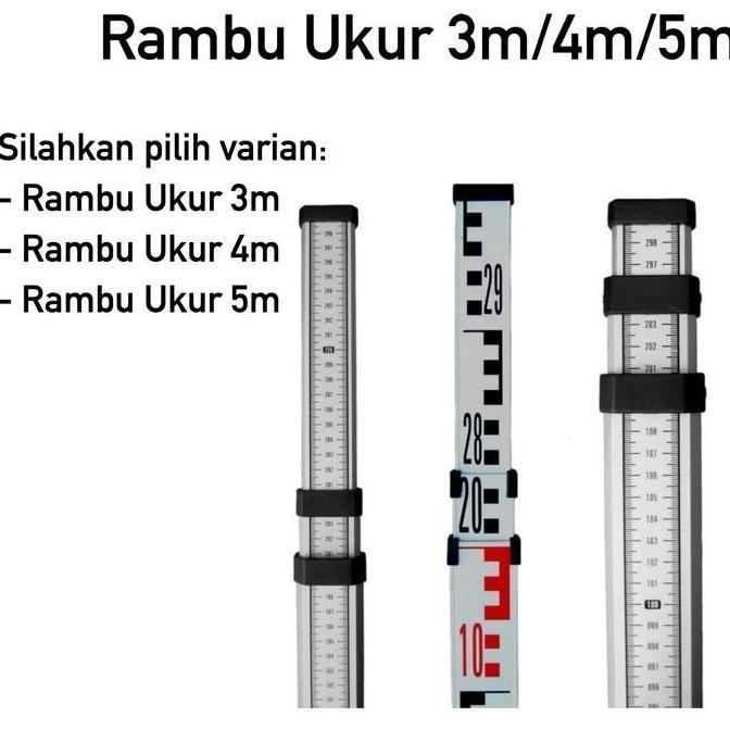 Jual Rambu Ukur 3m 4m 5m dengan Nivo / Bak Ukur / Leveling Staff Topcon ...