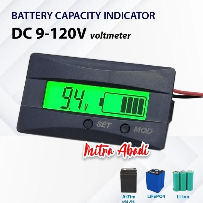 Jual MAHITO- Battery Capacity Indicator DC 9-120V Voltmeter / Aki UPS ...