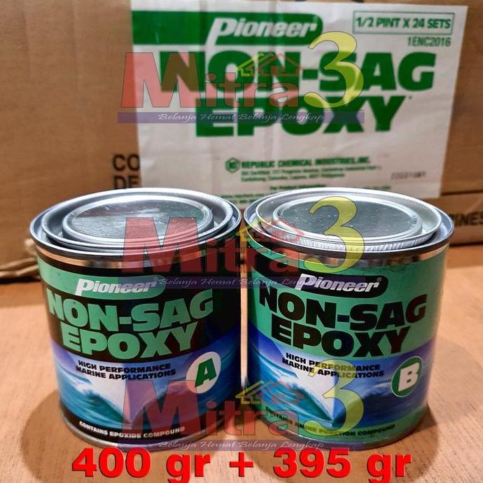 Jual ] Lem Epoxy Non Sag PIONEER 1/2 Pint (400 gr + 395 gr) 1 set ...