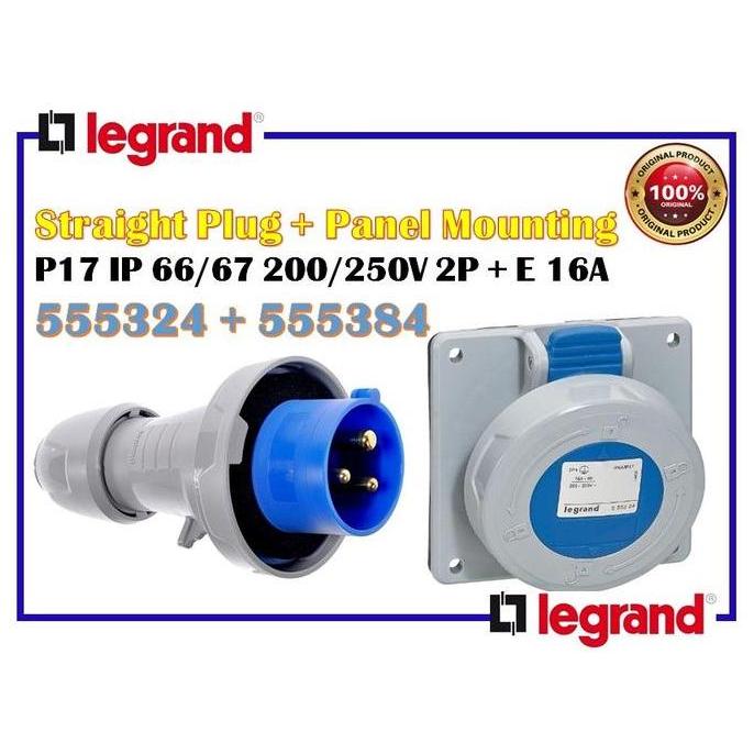 Jual Promo Legrand Industrial Plug And Socket Panel Mounting P17 Tempra Pro Ip66/67 200/250V 2P ...