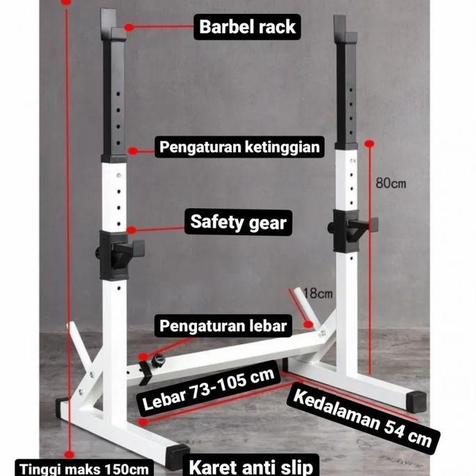 Jual Mobile Squat Stand Adjustable Bench Press Rack | Shopee Indonesia