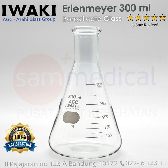 Jual Iwaki Pyrex Erlenmeyer Flask Gelas Kimia 300 Ml | Shopee Indonesia