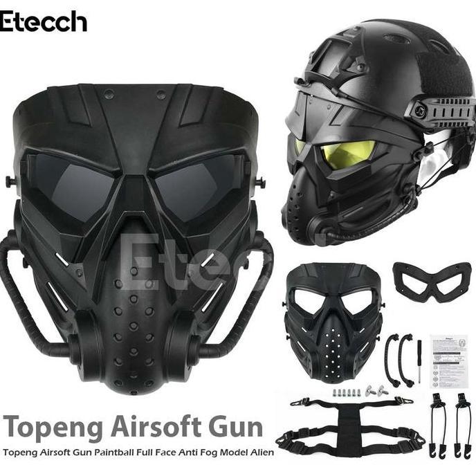 Jual Masker Topeng Airsoft Paintball Full Face Anti Fog Model Alien ...