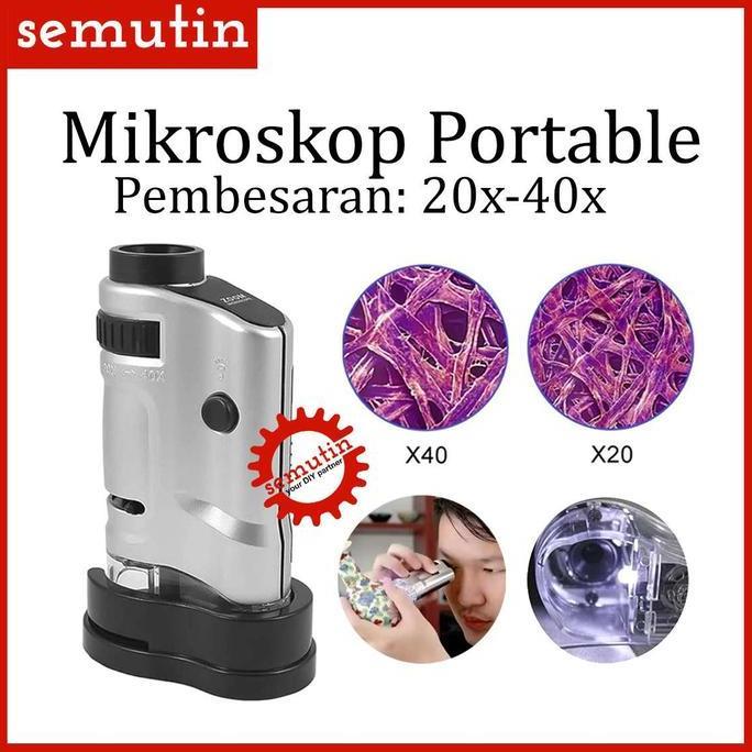 Jual Mini Mikroskop Zoom Portable LED 20x-40x A02x SM / Microscope ...