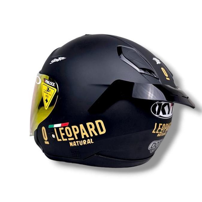 Jual Promo Kyt Kyoto R Original Paket Ganteng Leopard Hitam doff / Helm ...