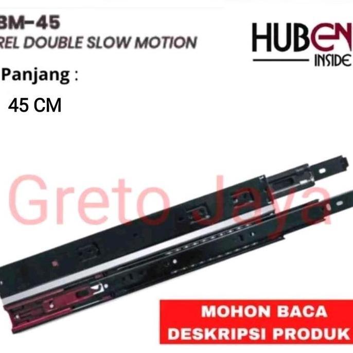 Jual Premium ( 45cm ) Rel Laci SOFT CLOSE Slow Motion Slowmotion Hitam ...