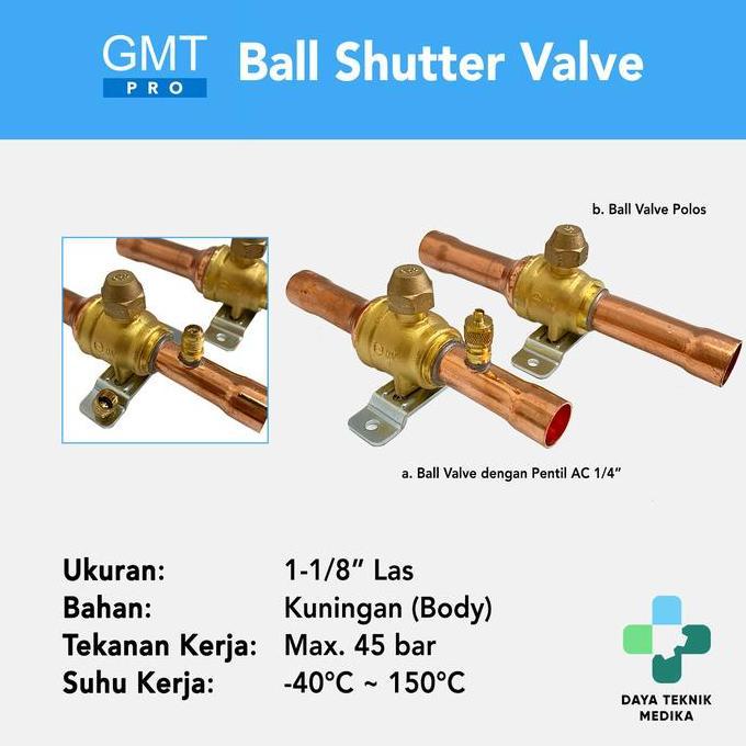 Jual Gmt Ball Shutter Valve 1 1/8" Las - Braze Type | Shopee Indonesia