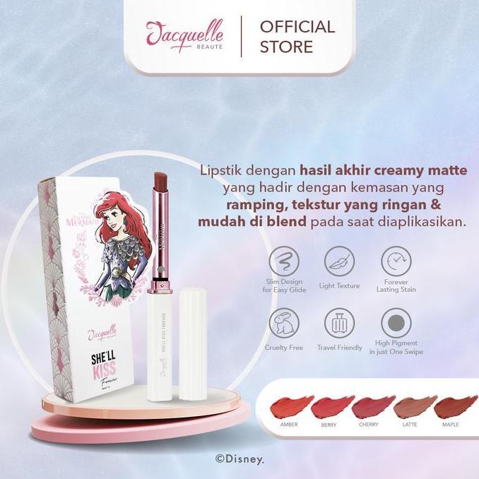 Jual Jacquelle She'll Kiss Creamy Lip Matte - Disney Princess Ariel ...