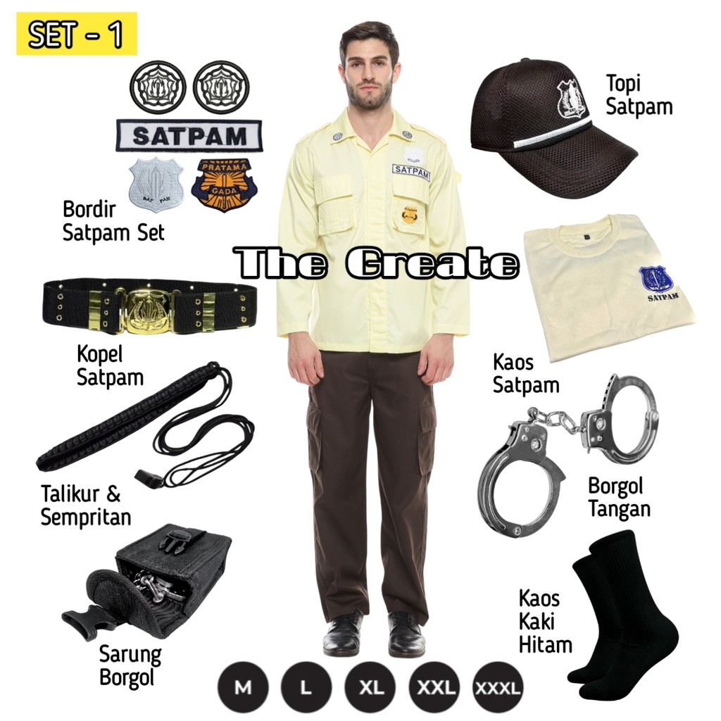 Jual PAKET LENGKAP SERAGAM SATPAM PDL PDH SECURITY TERBARU GROSIR BAJU ...