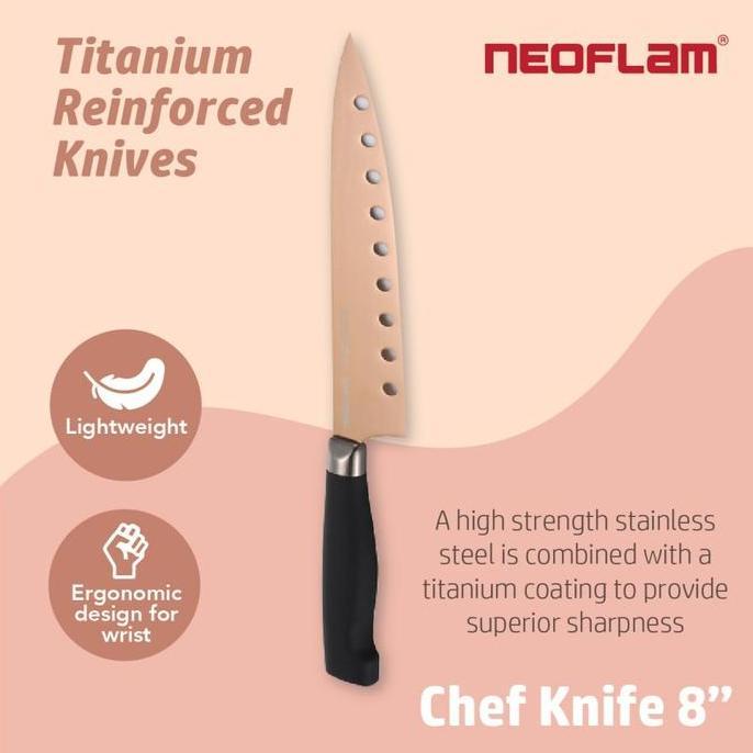 Jual New- Neoflam Titanium Chef Knife 8" Rose Gold / Koki | Shopee ...