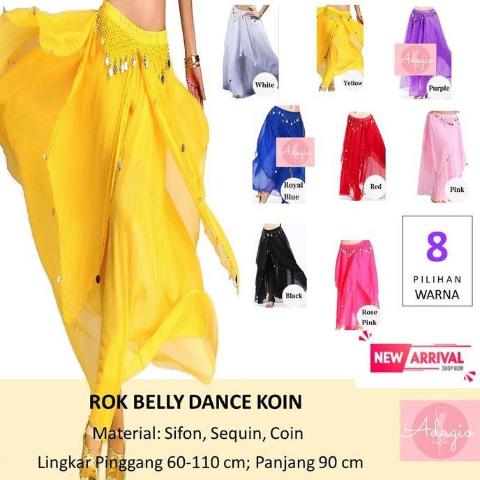 Jual NEW ROK BELLY DANCE SKIRT TARI PERUT TAMBORIN COIN SIFON INDIAN ...