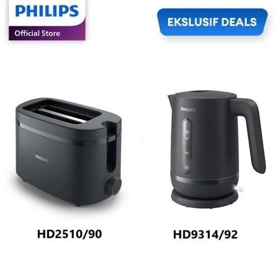 Jual Philips Breakfast Set - Toaster HD2510/90 Hitam & Kettle Teko ...
