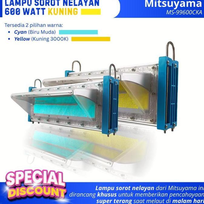 Jual Lampu Sorot Nelayan Led Cob 600 Watt Cahaya Kuning Mitsuyama Ms ...