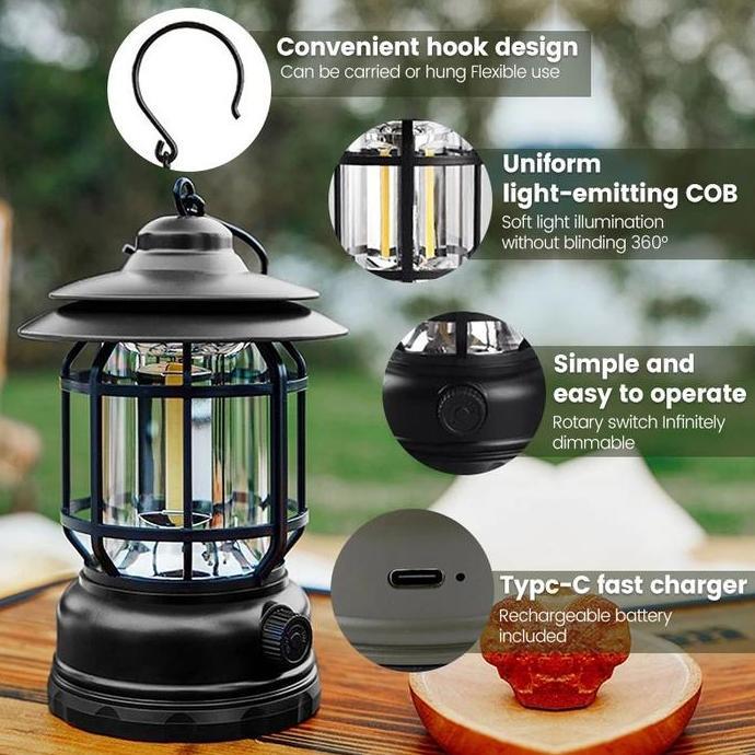 Jual Bestone- Lampu Camping Lentera Gantung Retro Model Petromax ...