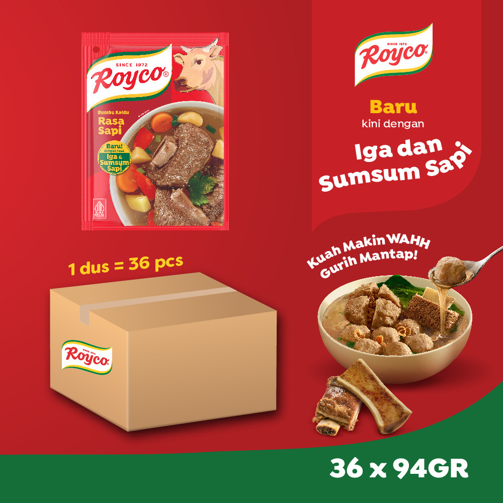 Jual Royco Penyedap Bumbu Kaldu Sapi 94G x36 | Shopee Indonesia