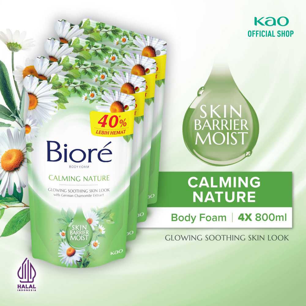 Jual Biore Body Foam Sabun Mandi Cair Calming Nature Pouch 800ml ...