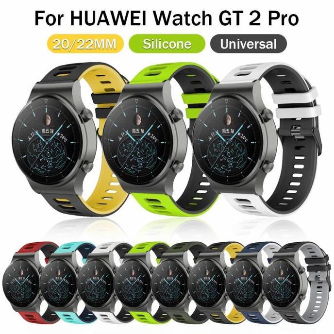 Jual STRAP TALI JAM RUBBER TWOTONE HUAWEI WATCH GT 2 GT2 PRO LUG SIZE ...