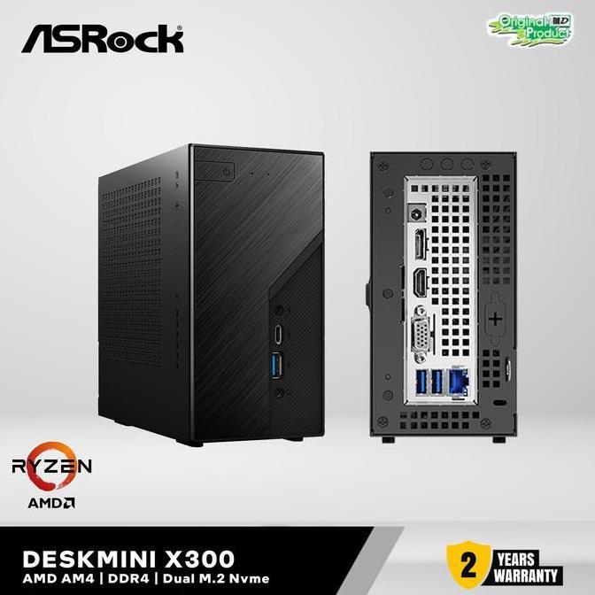 Jual ASRock Deskmini X300 Barebone (AMD AM4, DDR4, Dual M.2 Nvme ...