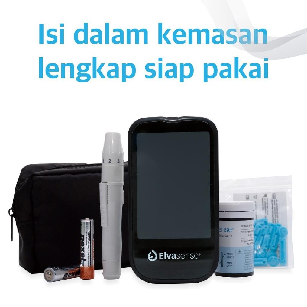 Jual Paket Hemat Elvasense Alat Cek Gula Darah Voice Original | Shopee ...