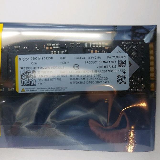 Jual Micron 3500 M 2 512GB PCIe NVMe SSD Ukuran 2280 Gen4 x4 | Shopee ...