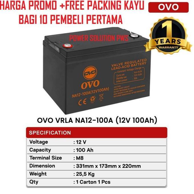 Jual Battery UPS NA 12-100A 12V 100AH. Accu Aki Baterai Kering MF 12 ...