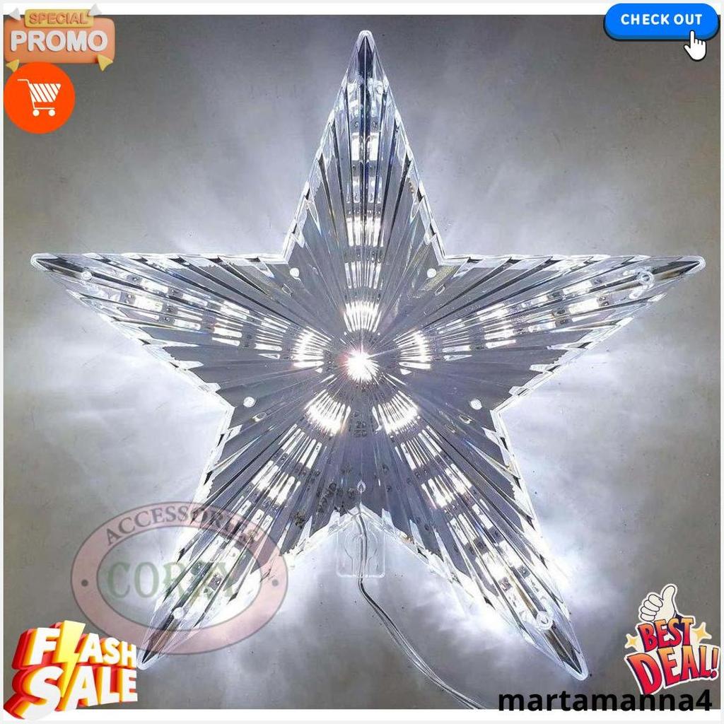 Jual Top Bintang Pohon Natal Hiasan Lampu Led Putih Merah Biru Kuning ...