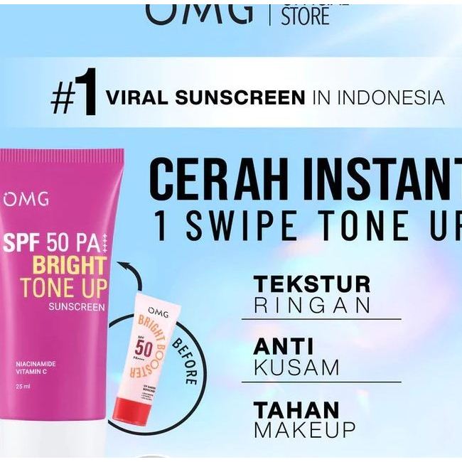 Jual OMG BRIGHT TONE UP SUNSCREEN SPF 50 / OMG Uv Barrier Sunscreen Spf ...