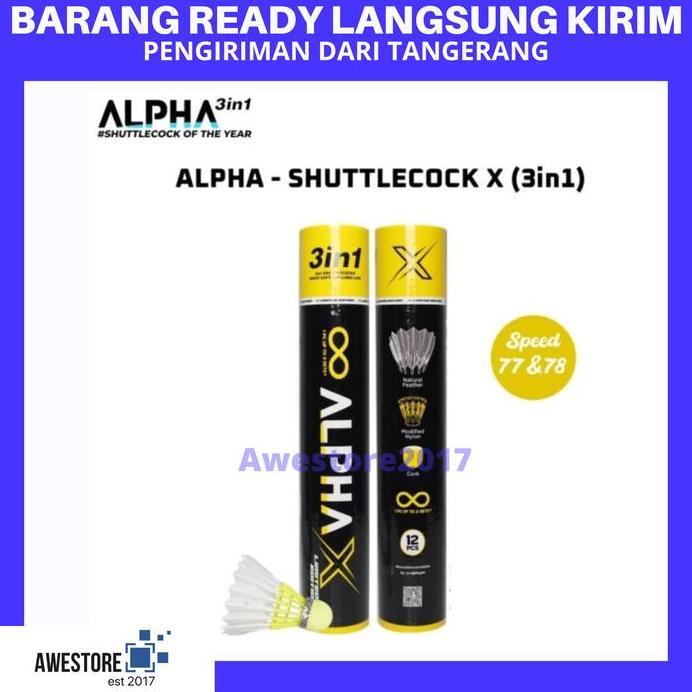Jual Shuttlecock Alpha X Shuttle Cock Kok Bulu Angsa Import 3 in 1 High ...