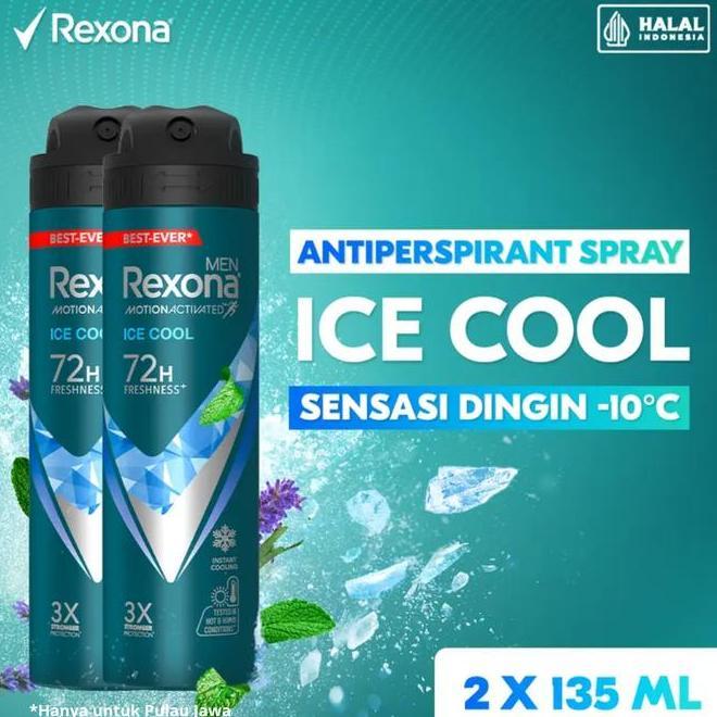 Jual Rexona Men Deodorant Deo Body Spray Parfum Pria Ice Cool 135Ml ...