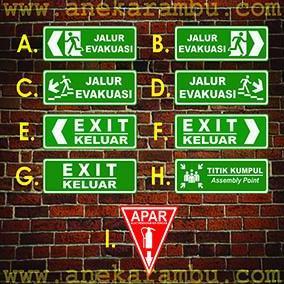 Jual DF230 - Sign Jalur Evakuasi dan Rambu Exit. Acrylic Ukuran 40 x 15 ...