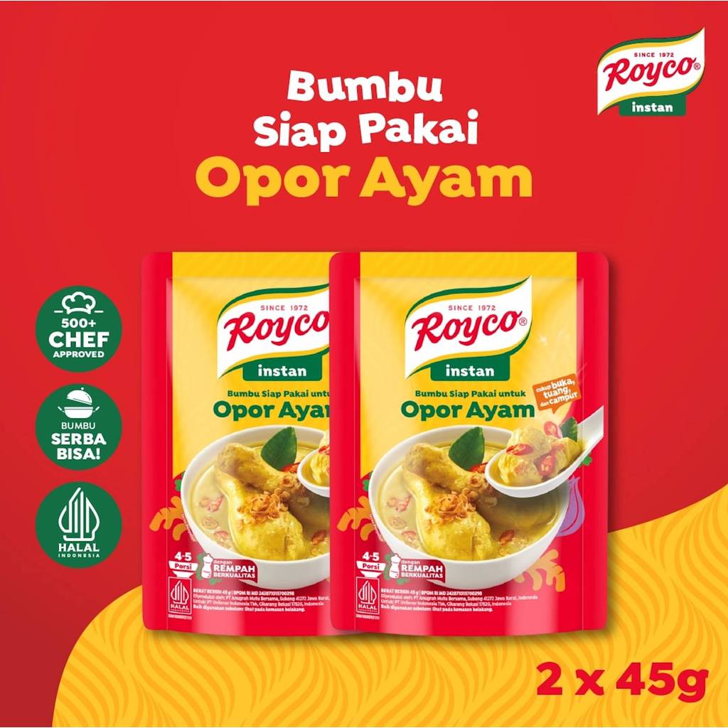 Jual Royco Bumbu Siap Pakai Opor - Bumbu Dasar Serba Bisa 45g x2 ...
