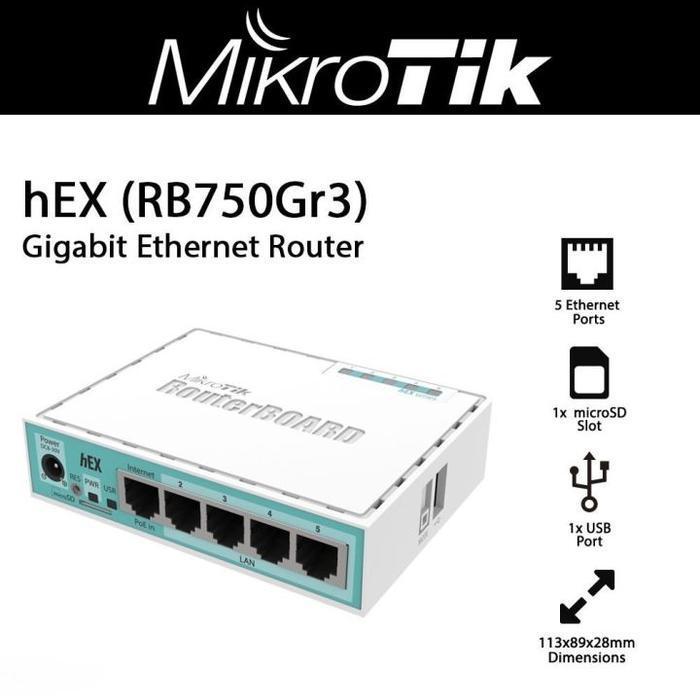 Jual Mikrotik Rb750Gr3 (Hex)/ Router Mikrotik Rb750 Gr3 Hex/ Rb 750Gr3 ...