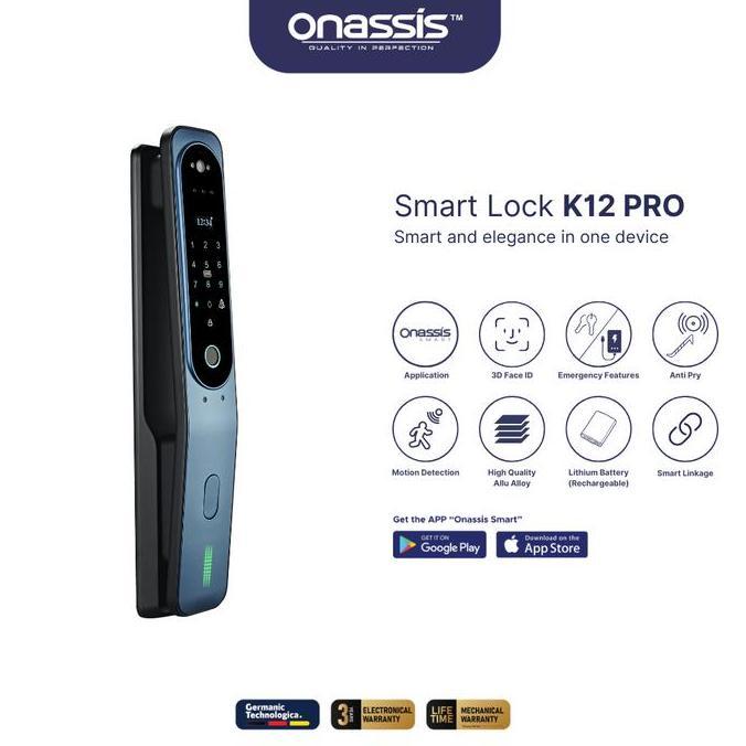 Jual Onassis Smart Lock K12 Pro dengan 3D Face ID RFID Card Password ...