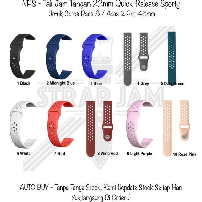 Jual NPS 22mm Strap Coros Pace 3 / Apex 2 Pro 46mm - Tali Jam Tangan ...
