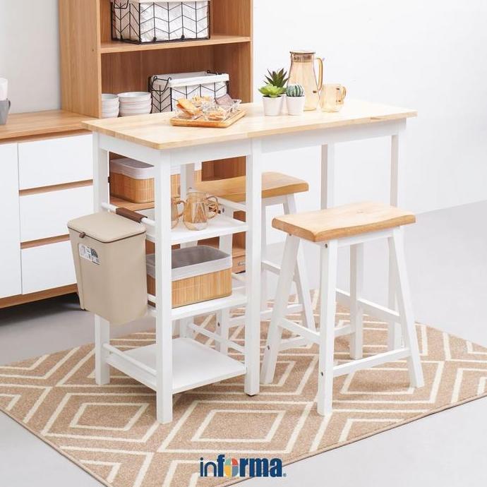 Jual Terlaris Informa Smith Set Meja Makan 2 Bangku - Putih Bangku Bar ...