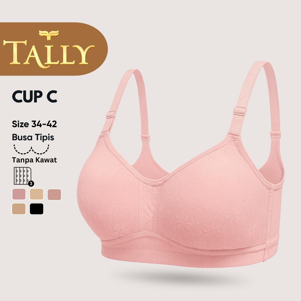Jual TALLY Bra Tanpa Kawat Busa Tipis Bahan Katun CUP C Kait 3 Bra Harian Stretchable BH 4289 ...