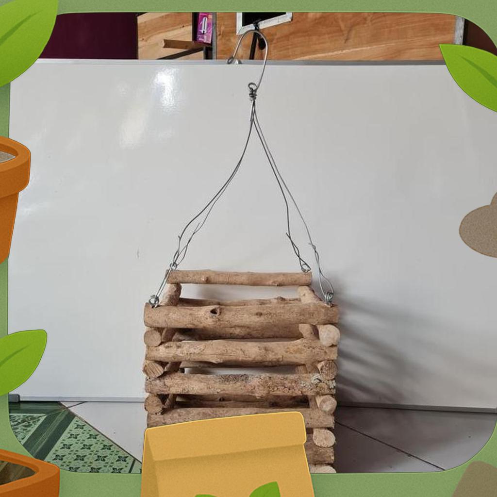 Jual Pot Anggrek Gantung Kayu Kopi Ukuran Persegi 20Cm | Shopee Indonesia