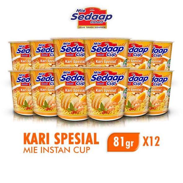 Jual Sedaap Cup Mie Instan Kari Spesial 81 gr x 12 pcs(Box) | Shopee ...