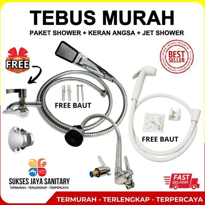 Jual TEBUS MURAH PAKET LENGKAP Kran Besi Tahan Karat Plus Hand Shower ...