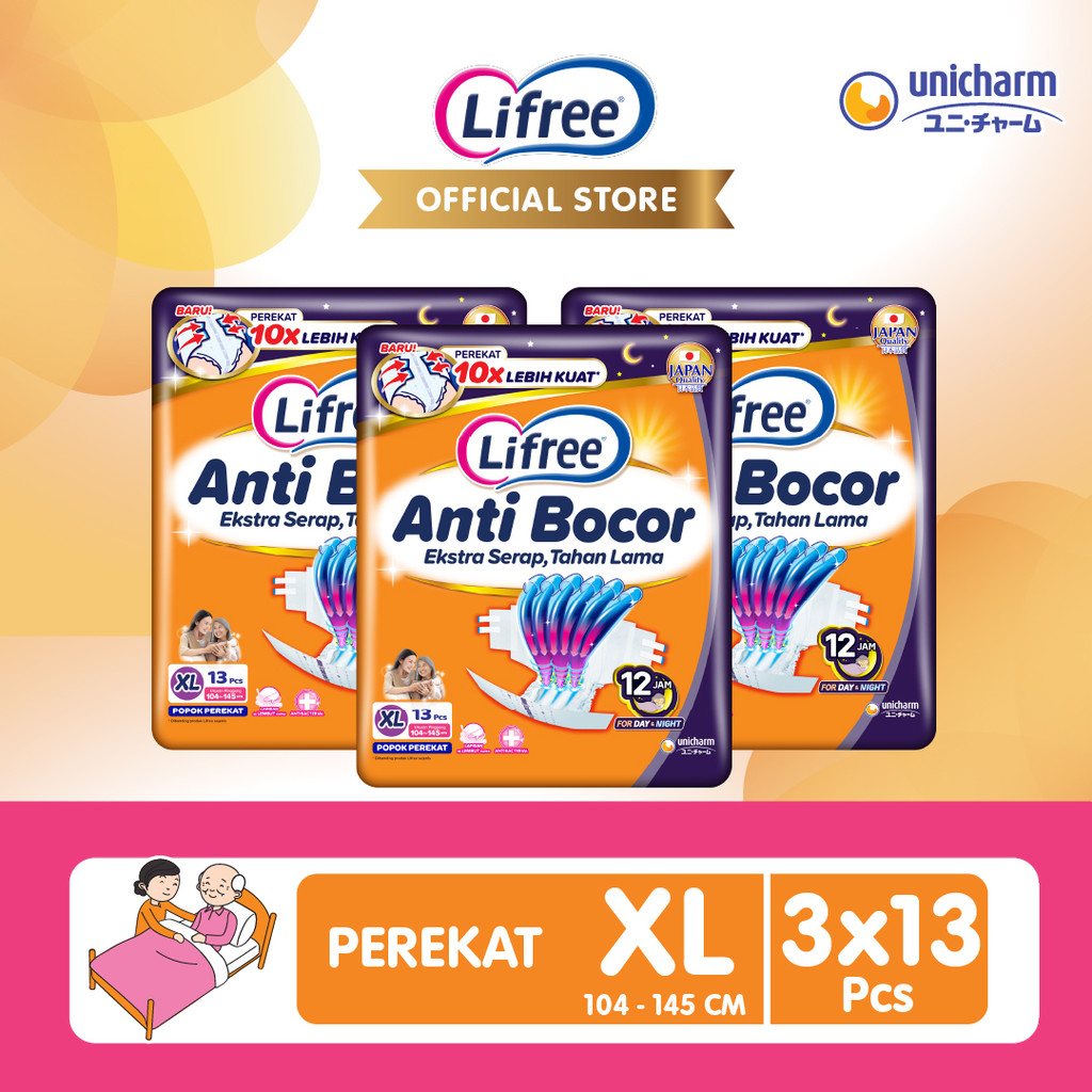 Jual Lifree Popok Dewasa Perekat - XL 13 - 3 Packs | Shopee Indonesia