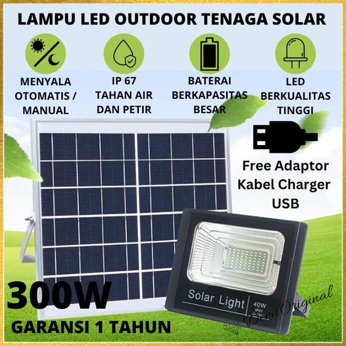 Jual Led Solar Outdoor Flood Light Ip 67 Waterproof Tenaga Surya 300W ...