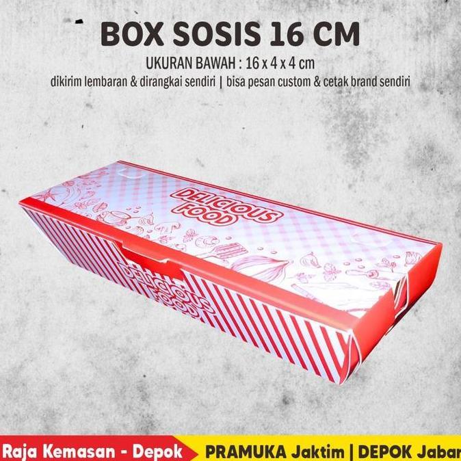 Jual Saveme- Box Sosis Bakar 16X4X4 Cm Ivory Foodgrade Motif Menarik ...