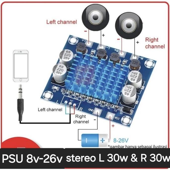 Jual ( Power Mini 30W + 30W ) Modul Speaker Kit Pcb Amplifier Ampli ...