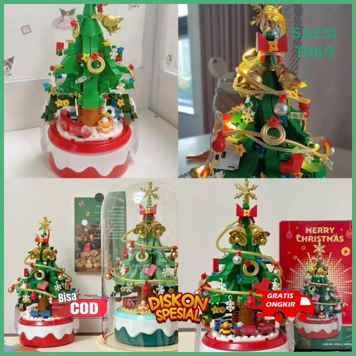 Jual hg-24 Be09 gh-45 rotating christmas tree music box bricks diy ...