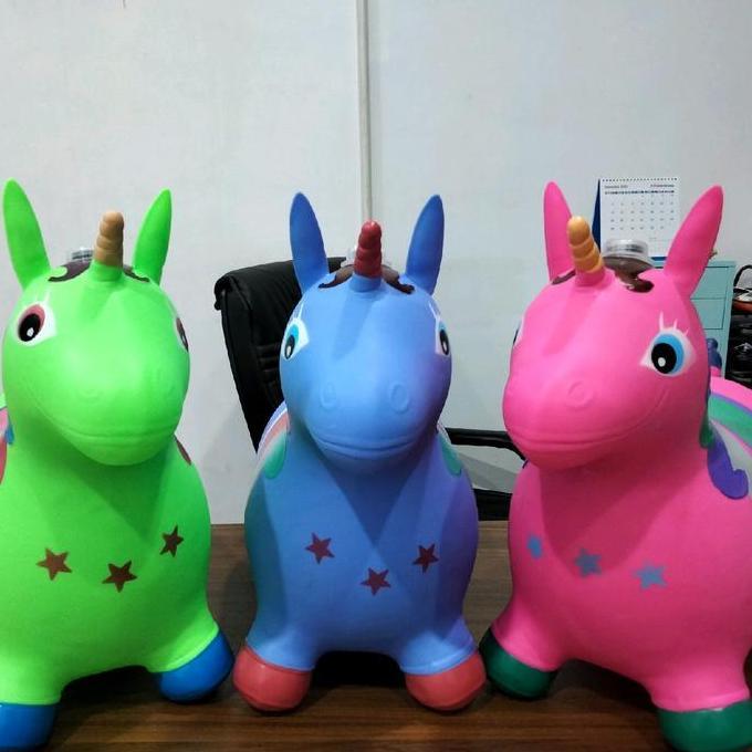 Jual Animal Jumping Musik Karet Unicorn Warna (SNI) / Mainan Kuda ...