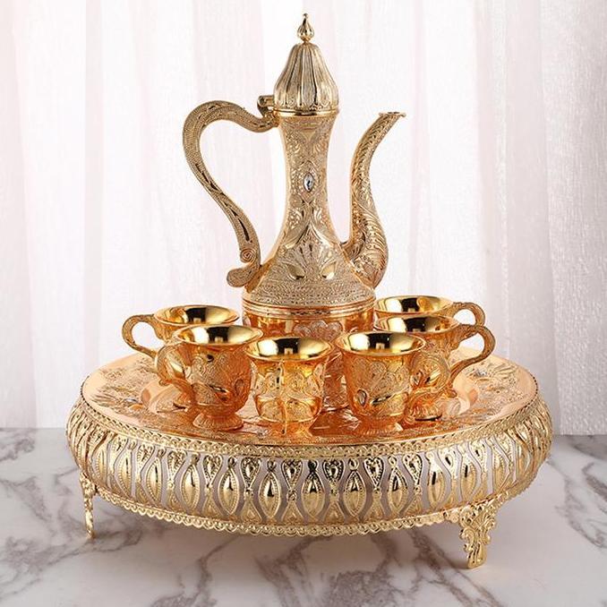 Jual 8Pcs Teko Arab Aladin Set Gold Warna Emas Ornament/set Gelas ...