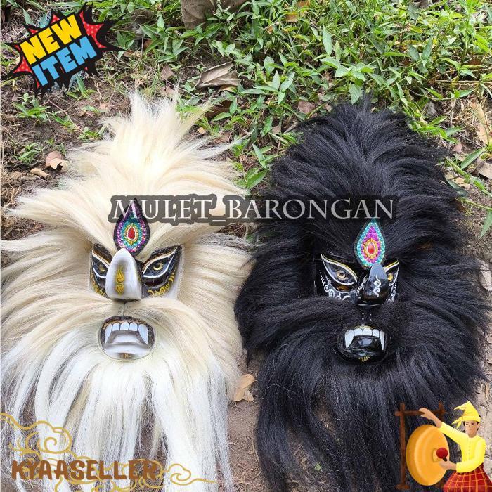 Jual [Drs] Topeng Bujang Ganong Mata Kaca Rambut Panjang Premium Set1 ...