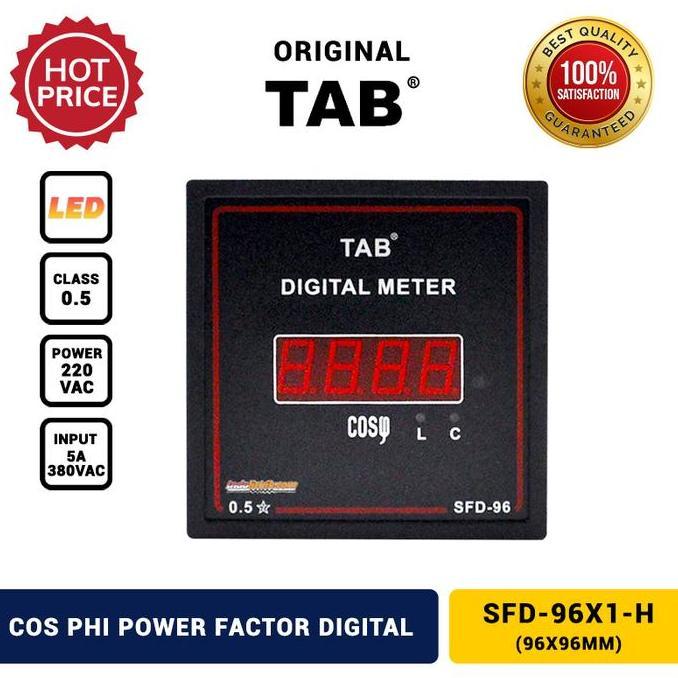 Jual Cos Phi Power Factor Meter Digital LED 96 x 96 mm TAB Mutu HANDAL ...