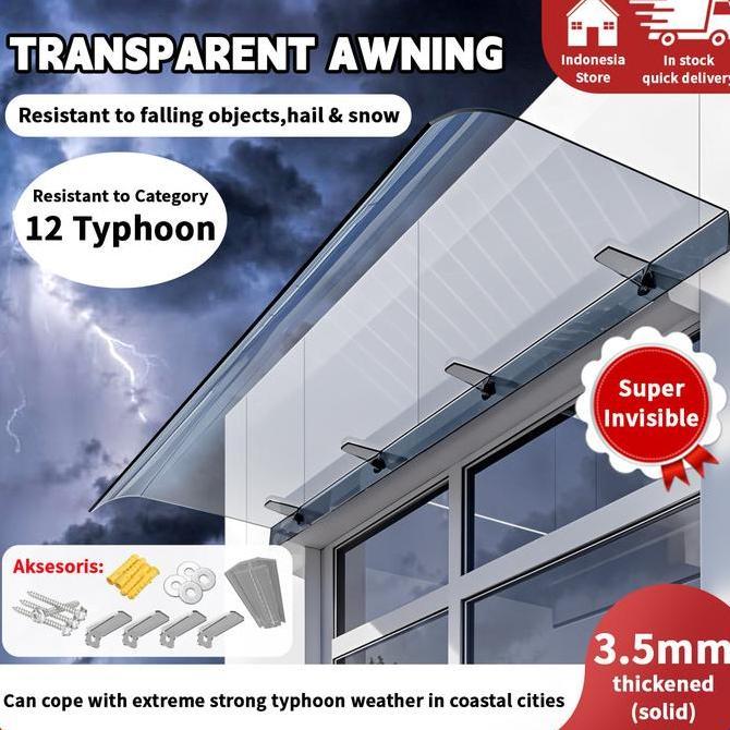 Jual Transparent Invisible Canopy - No Bracket! Household Balcony/Eaves ...