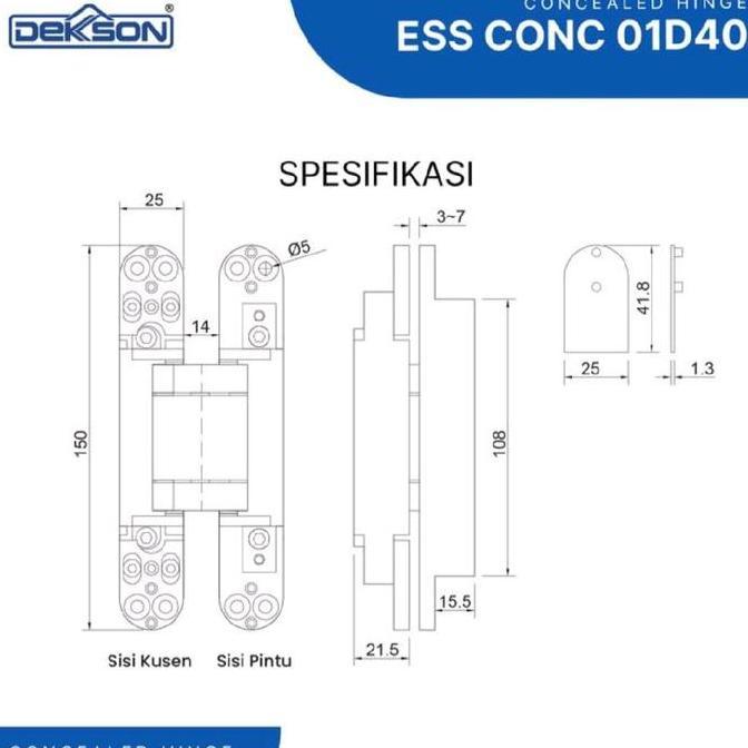 Jual Engsel Tanam Dekson/Engsel Invisible/Concealed Hinge Es Conc ...